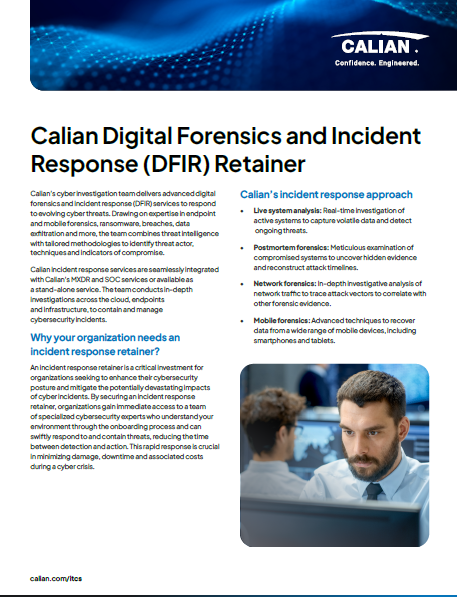 Calian Digital Forensics and Incident Response (DFIR) Retainer - Resources