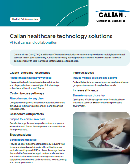 Solutions technologiques Calian pour les soins de santé - Ressources