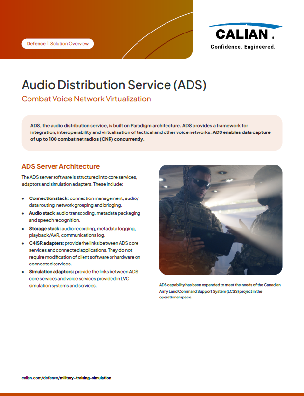 Service de distribution audio (ADS) - Calian Défense
