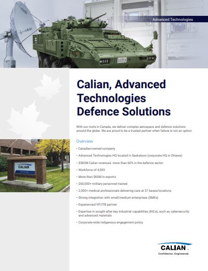 Calian, Advanced Technologies Defence Solutions - Calian Defence