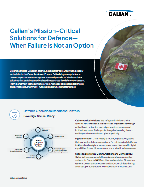 Calian’s Mission-Critical Solutions for Defence—When Failure is Not an ...